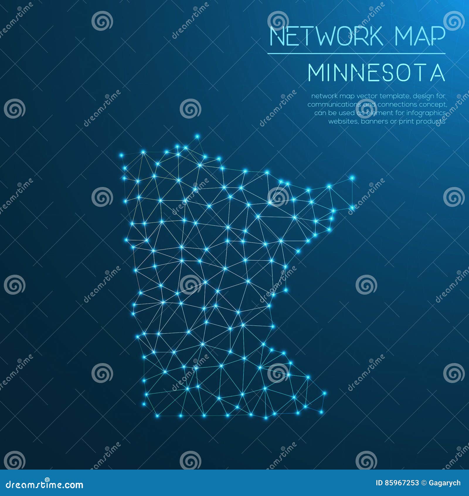 Minnesota network map. stock vector. Illustration of molecular - 85967253