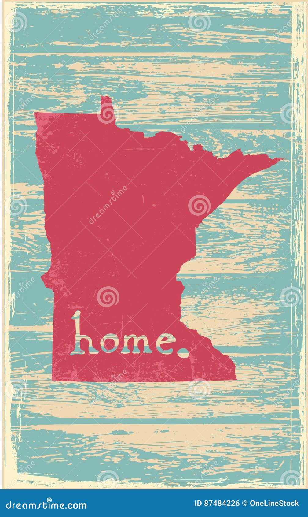 Minnesota Nostalgic Rustic Vintage State Vector Sign Stock Vector ...