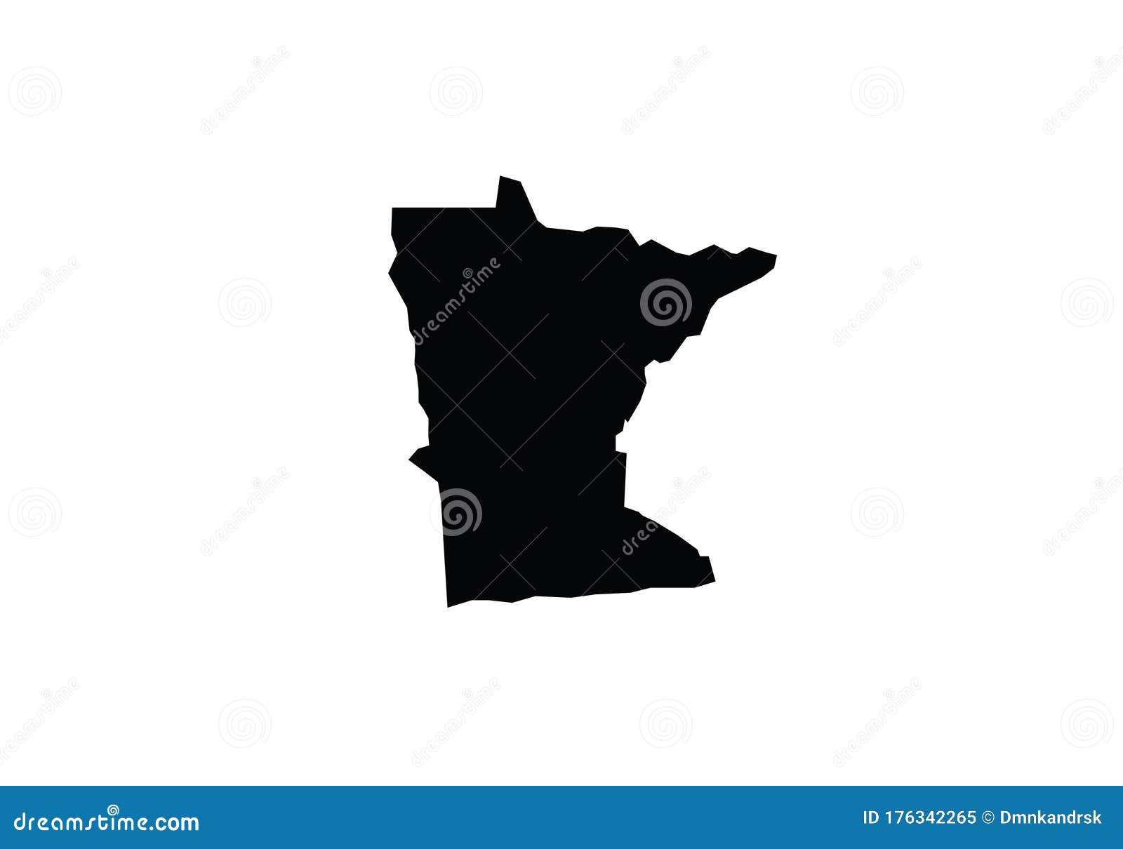 Minnesota Outline Map State Shape USA America Borders Stock Vector ...