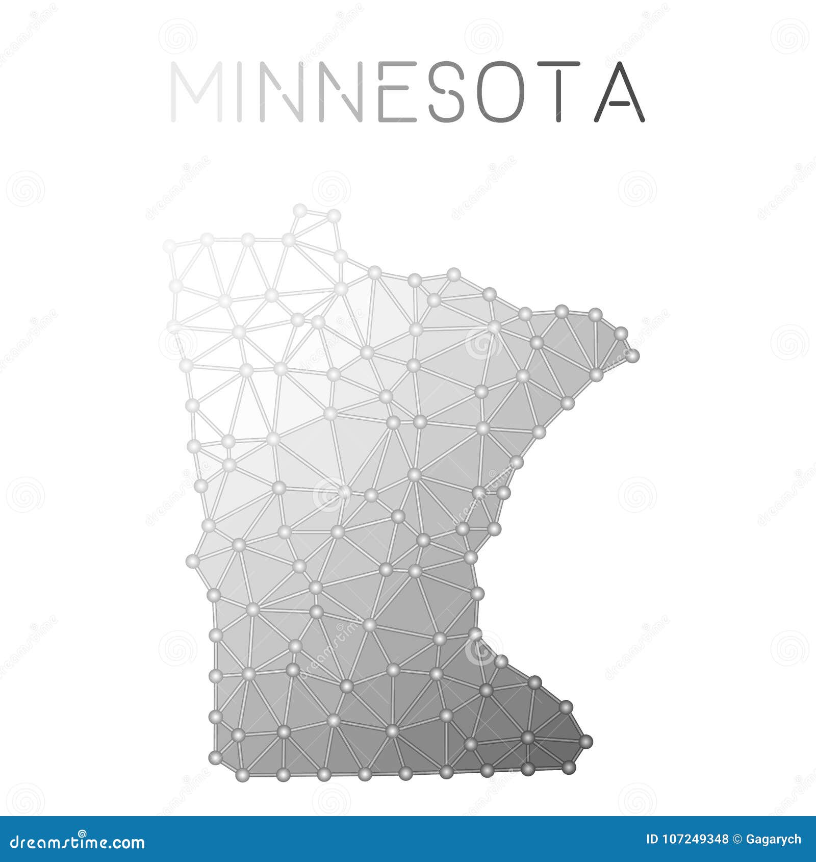 Minnesota Polygonal Vector Map. Stock Vector - Illustration of artistic ...