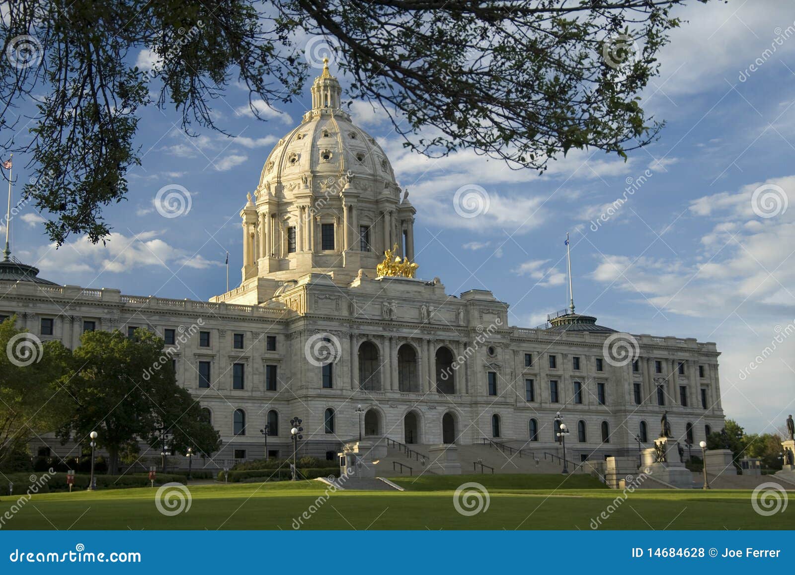 Minnesota State Capitol Corner Landscape View Stock Photo - Image of ...