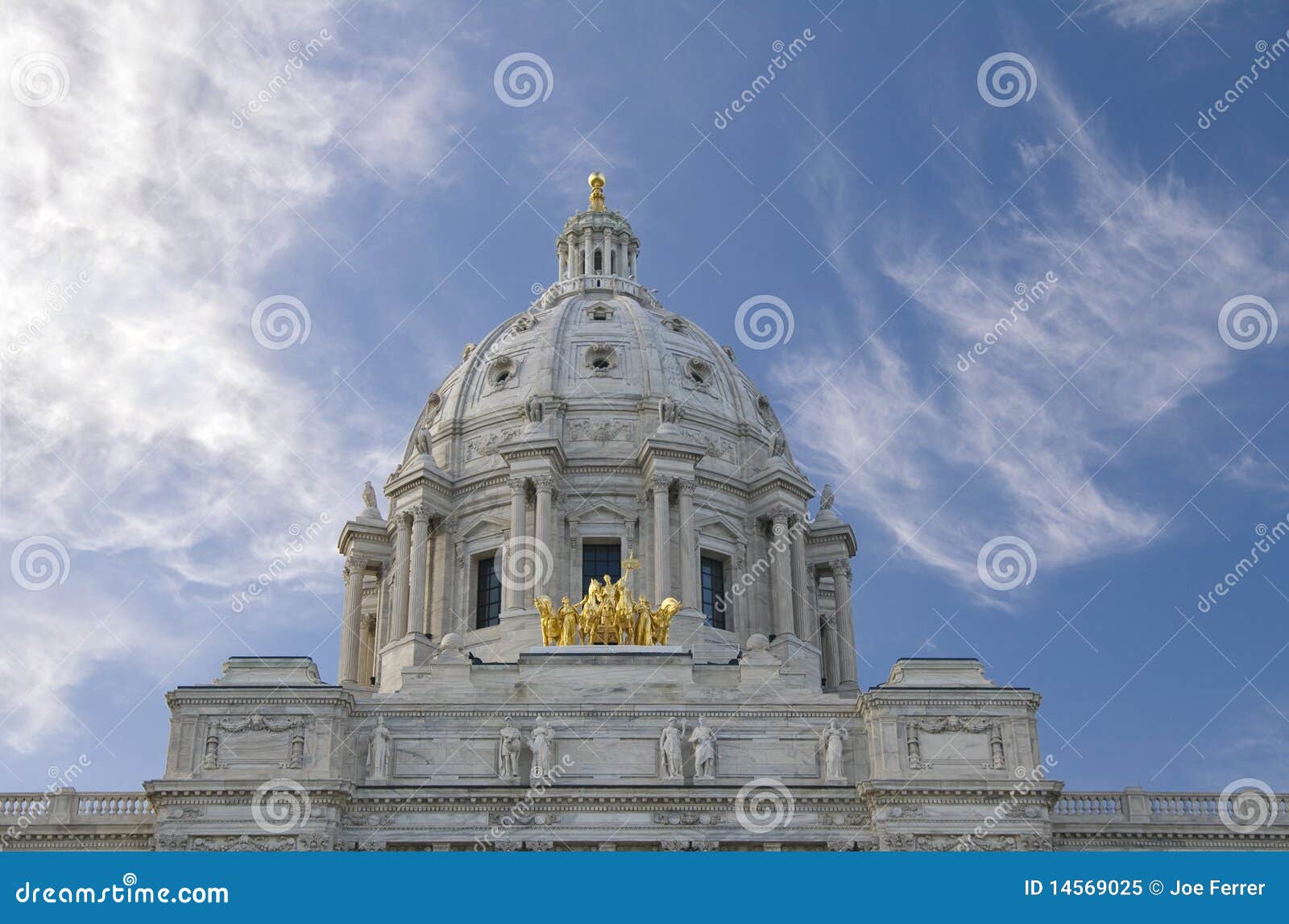 Minnesota State Capitol Dome Stock Image - Image of building, cass ...