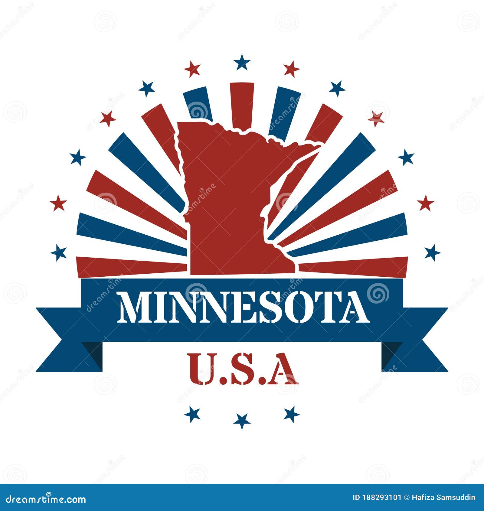 Minnesota State Map Label. Vector Illustration Decorative Design Stock ...