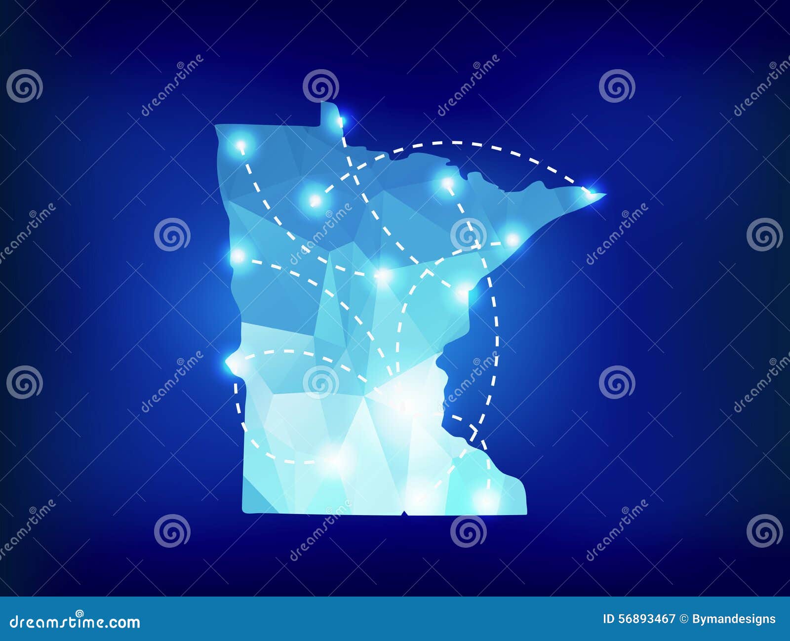 Minnesota State Interstate Map Cartoon Vector | CartoonDealer.com #19026217