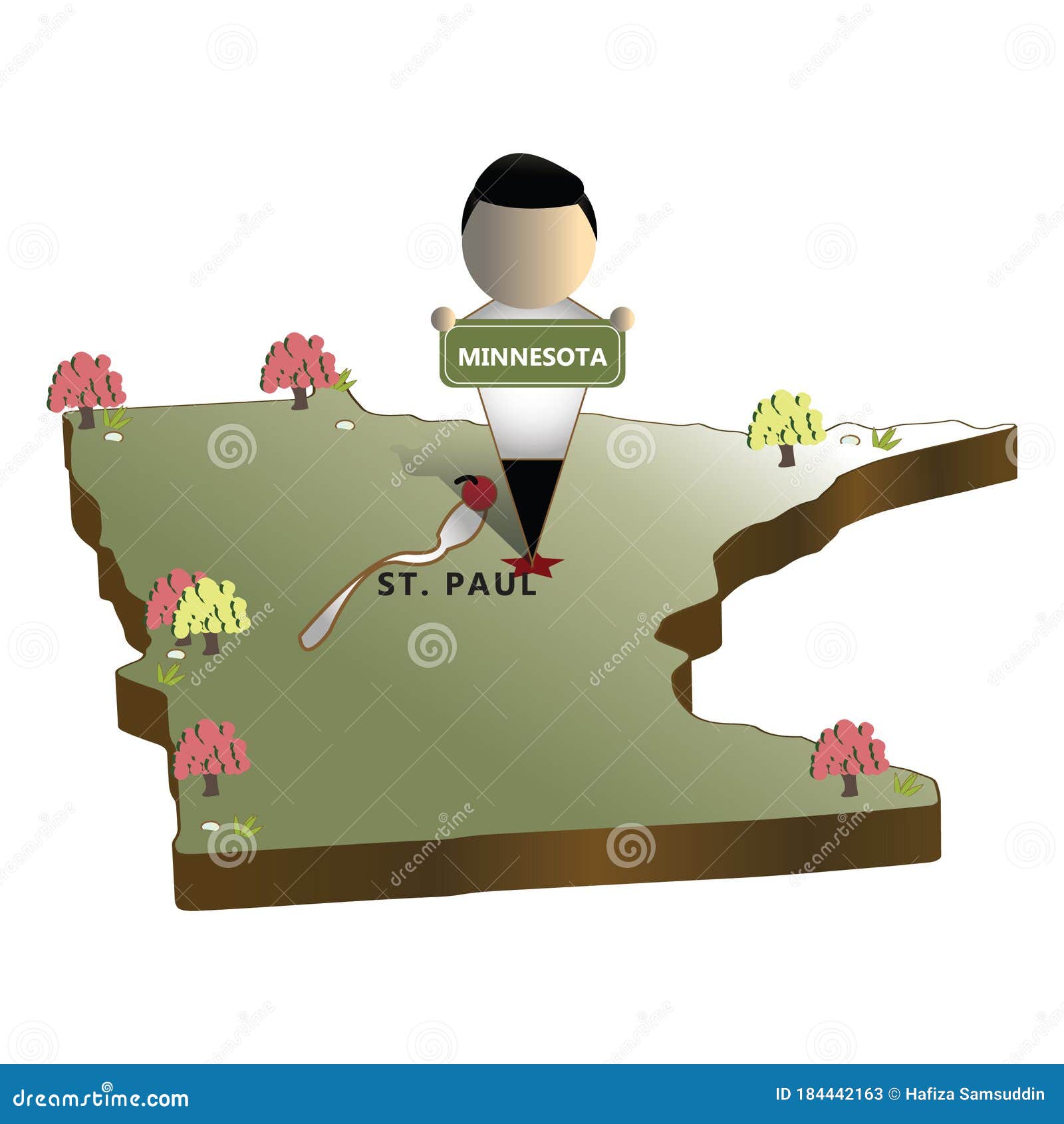 Minnesota State Map. Vector Illustration Decorative Background Design ...