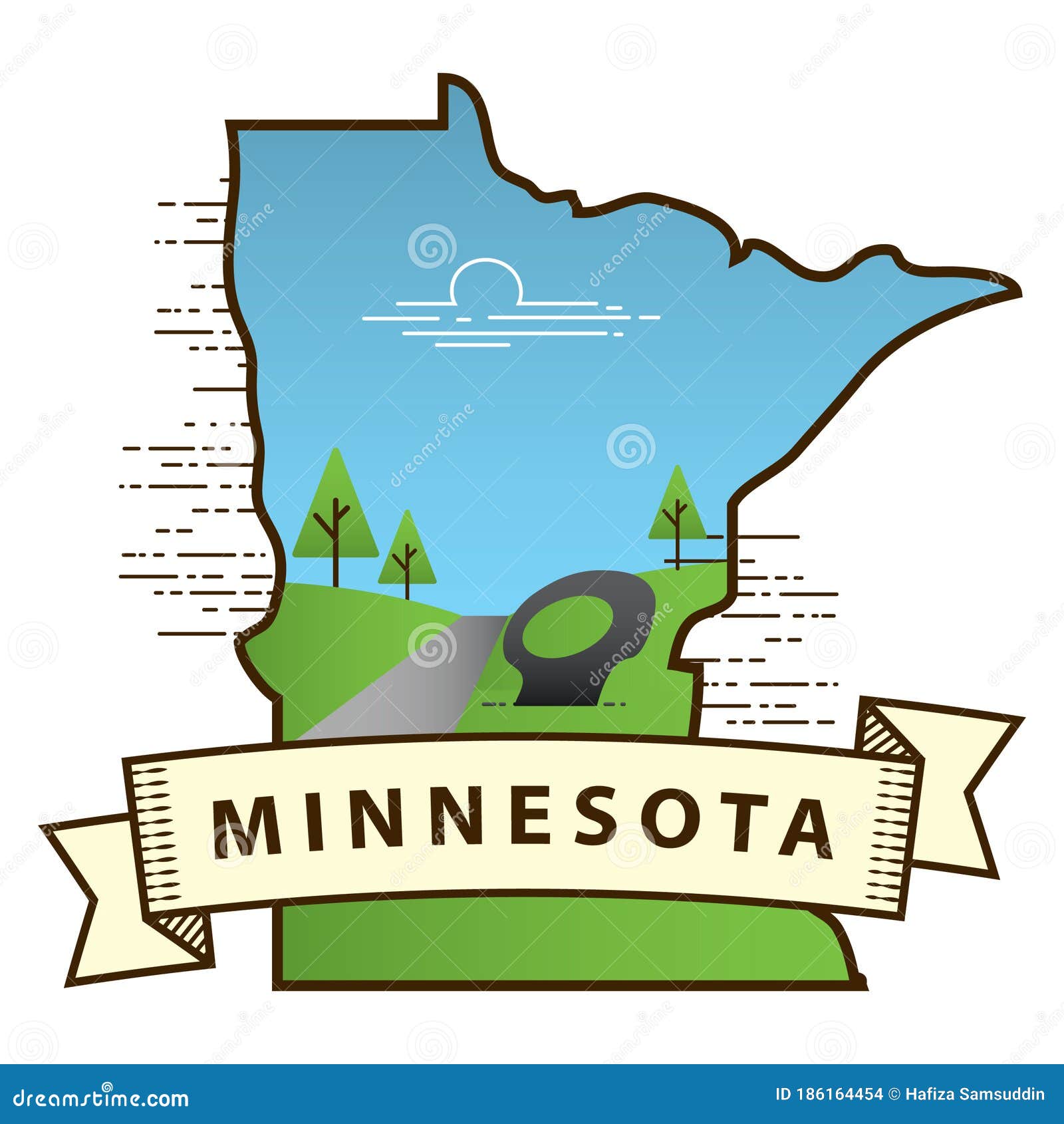 Minnesota State Map. Vector Illustration Decorative Design Stock Vector ...