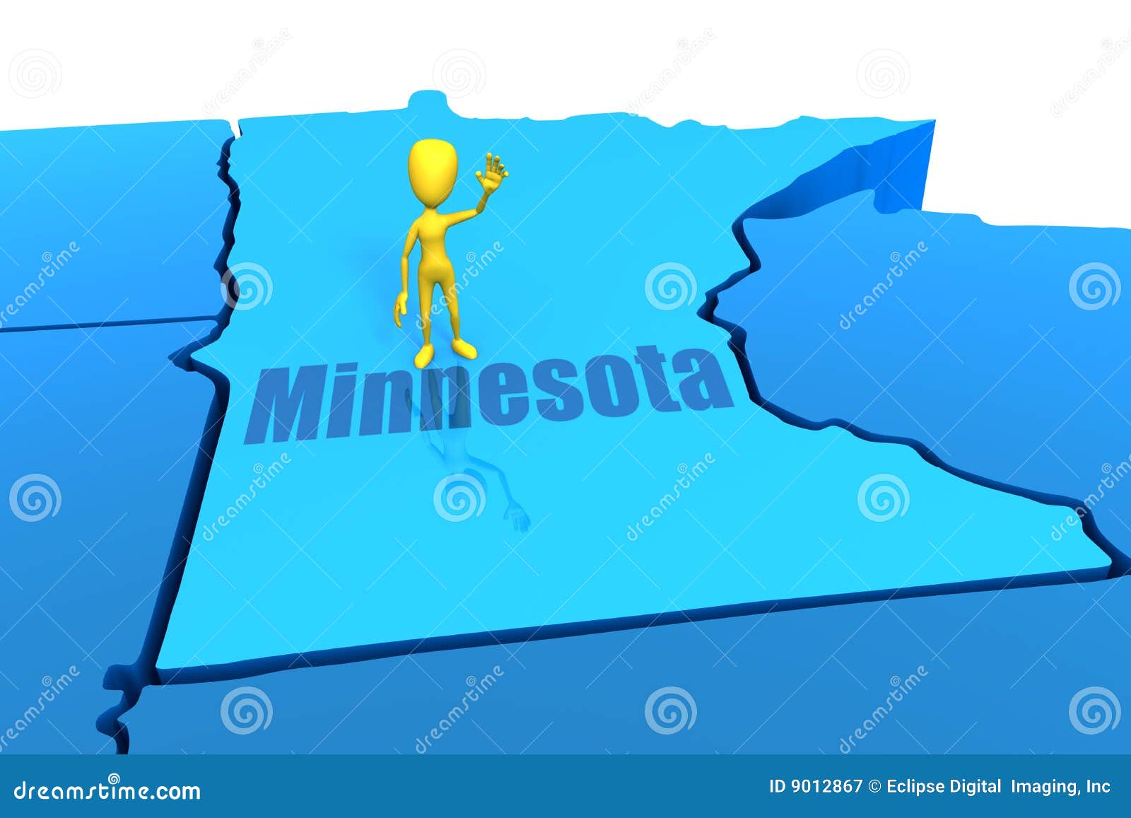 Minnesota State Outline With Yellow Stick Figure Royalty-Free Stock ...