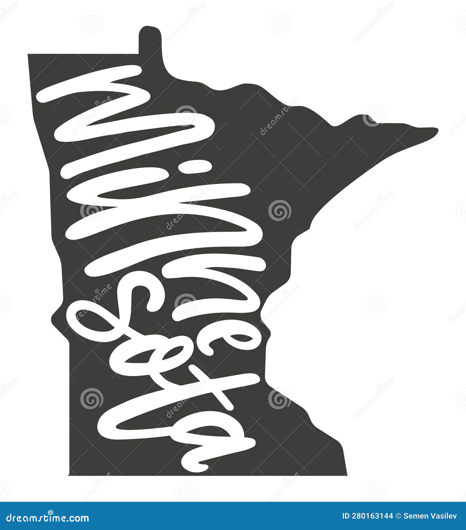 Minnesota Vector Map Isolated On White Background. Detailed Silhouette ...