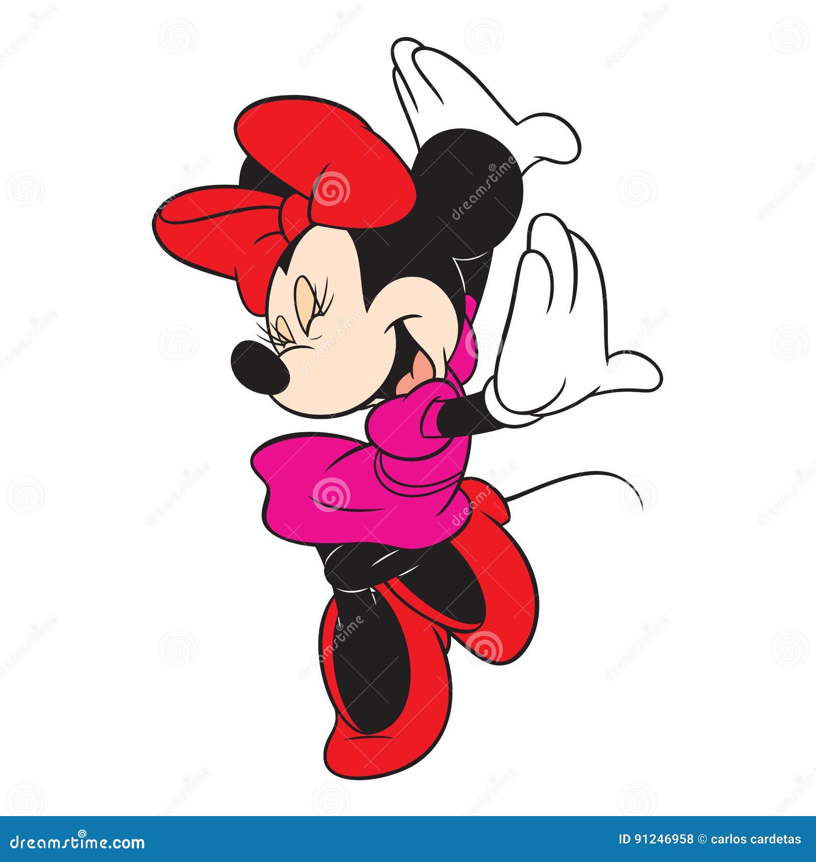Minnie mouse red dacing editorial stock photo. Illustration of isolated ...