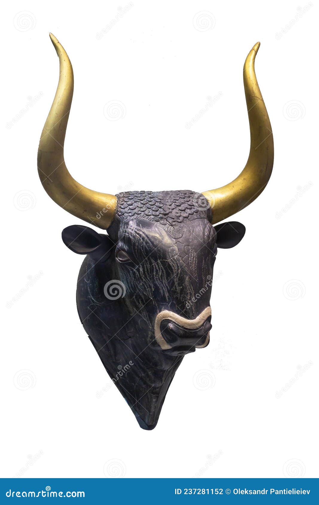 Minoan Rhyton in Form of a Bull Isolated Stock Photo - Image of gold ...