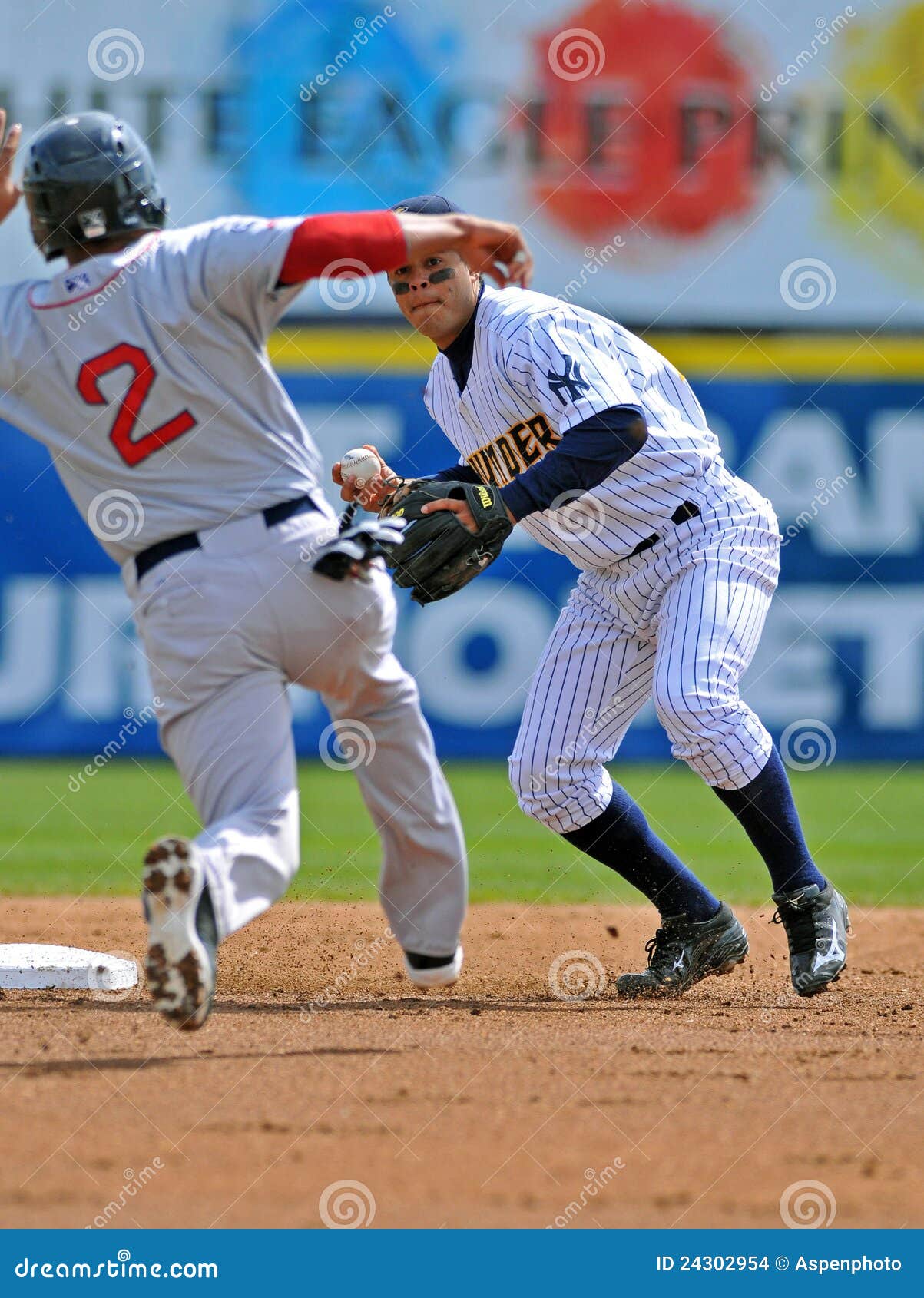 Minor League Baseball Turning the Double Play Editorial Stock Image ...