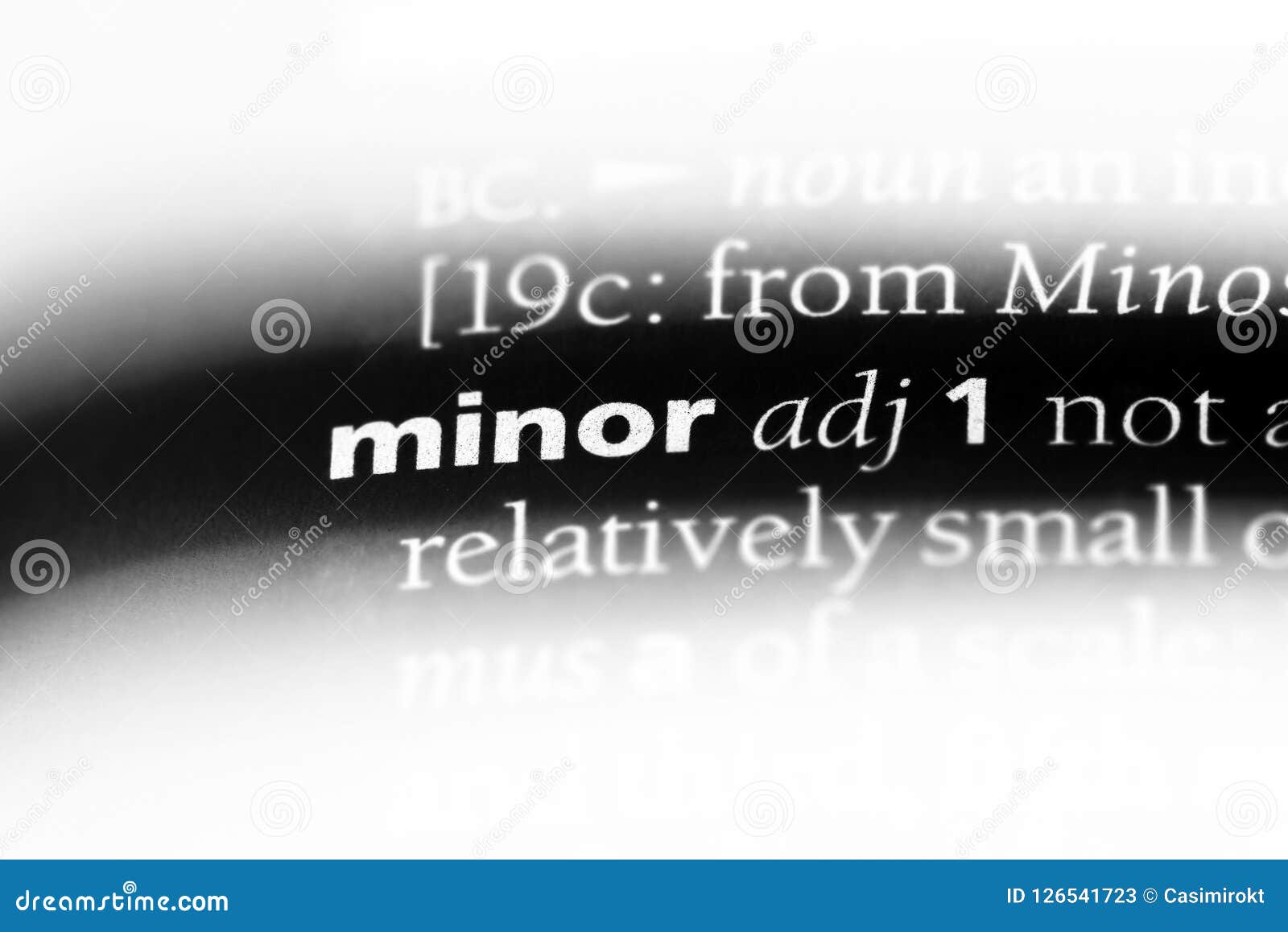 Minor stock image. Image of paper, macro, isolated, dictionary - 126541723