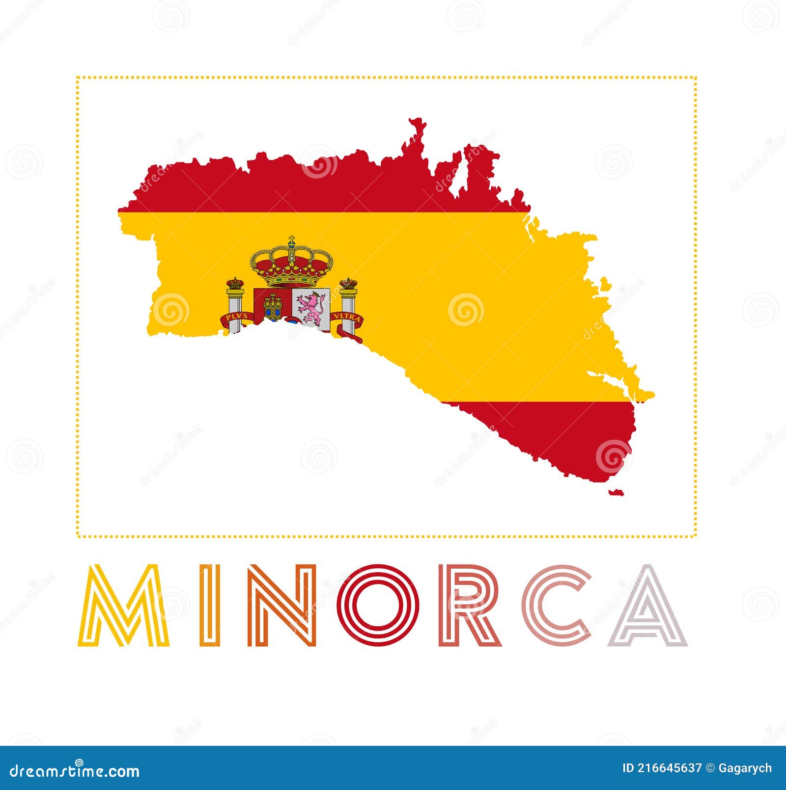 Minorca Logo. Map of Minorca with Island Name and. Stock Vector ...