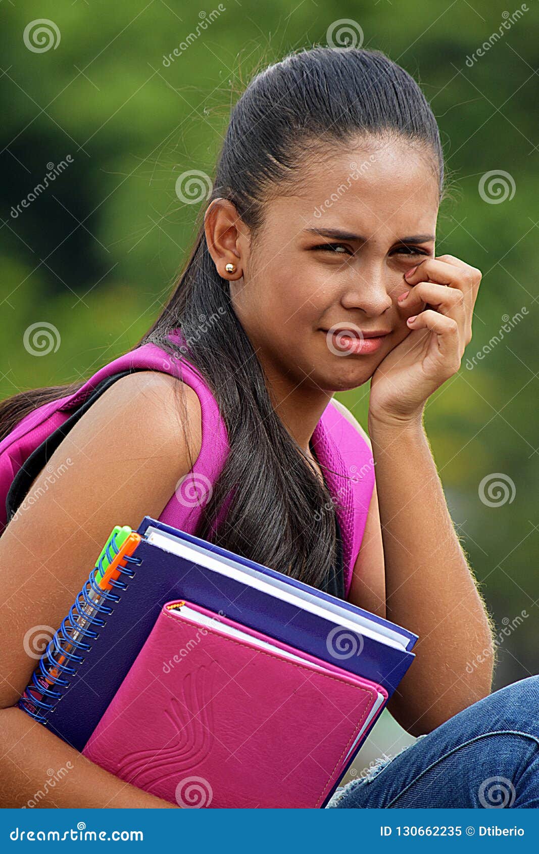 Minority Female Student Crying Stock Image - Image of university ...