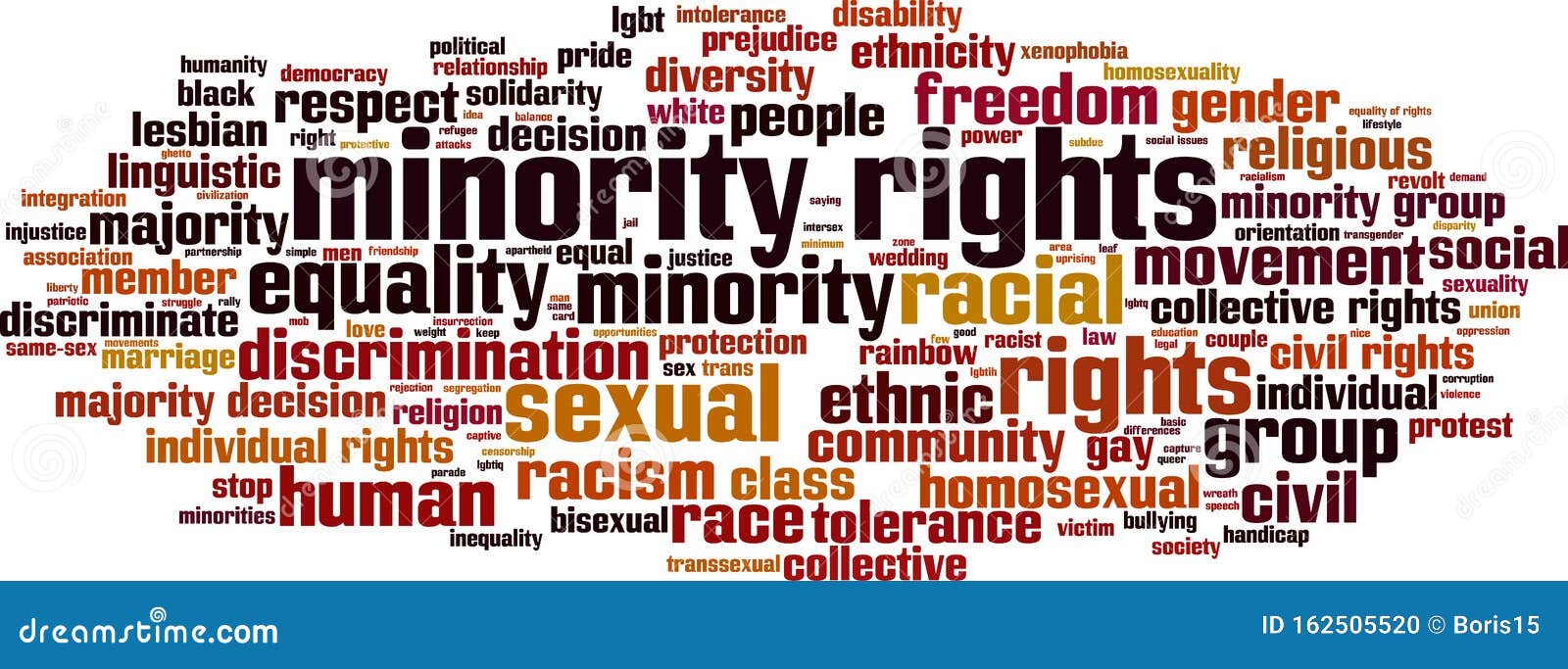 Minority rights word cloud stock vector. Illustration of ethnic - 162505520