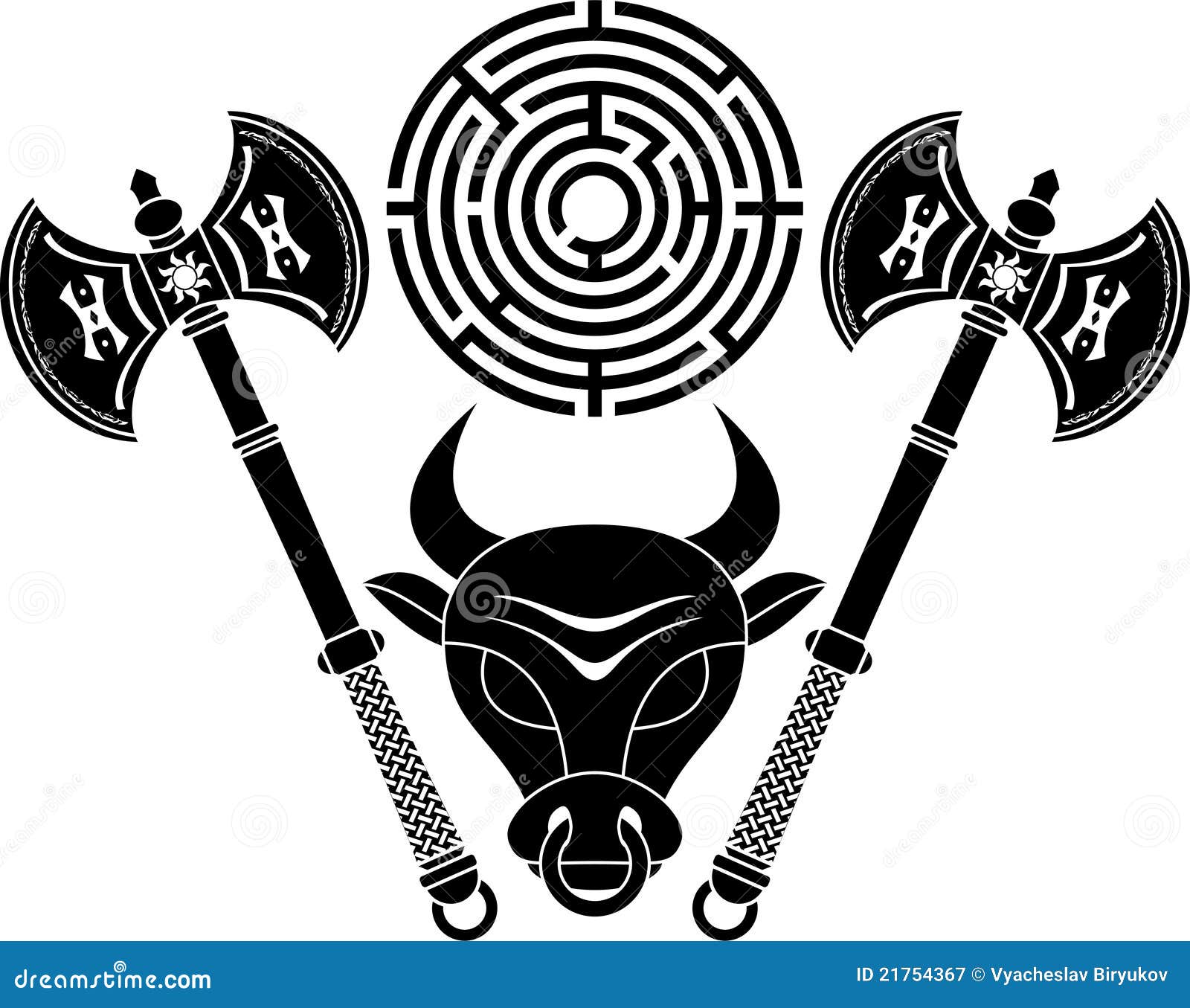 Minotaur stock illustration. Illustration of head, ancient - 21754367