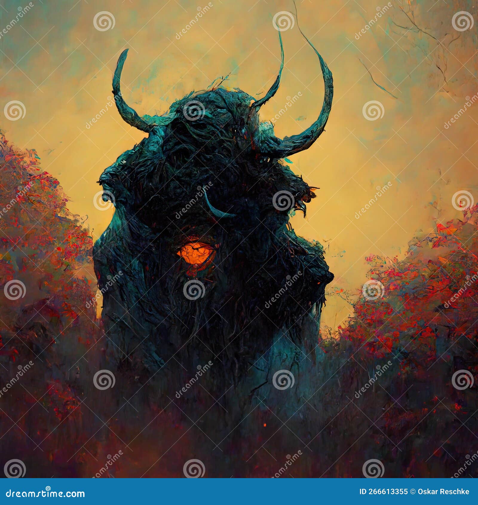 Minotaur Creature - Generative AI Stock Illustration - Illustration of ...