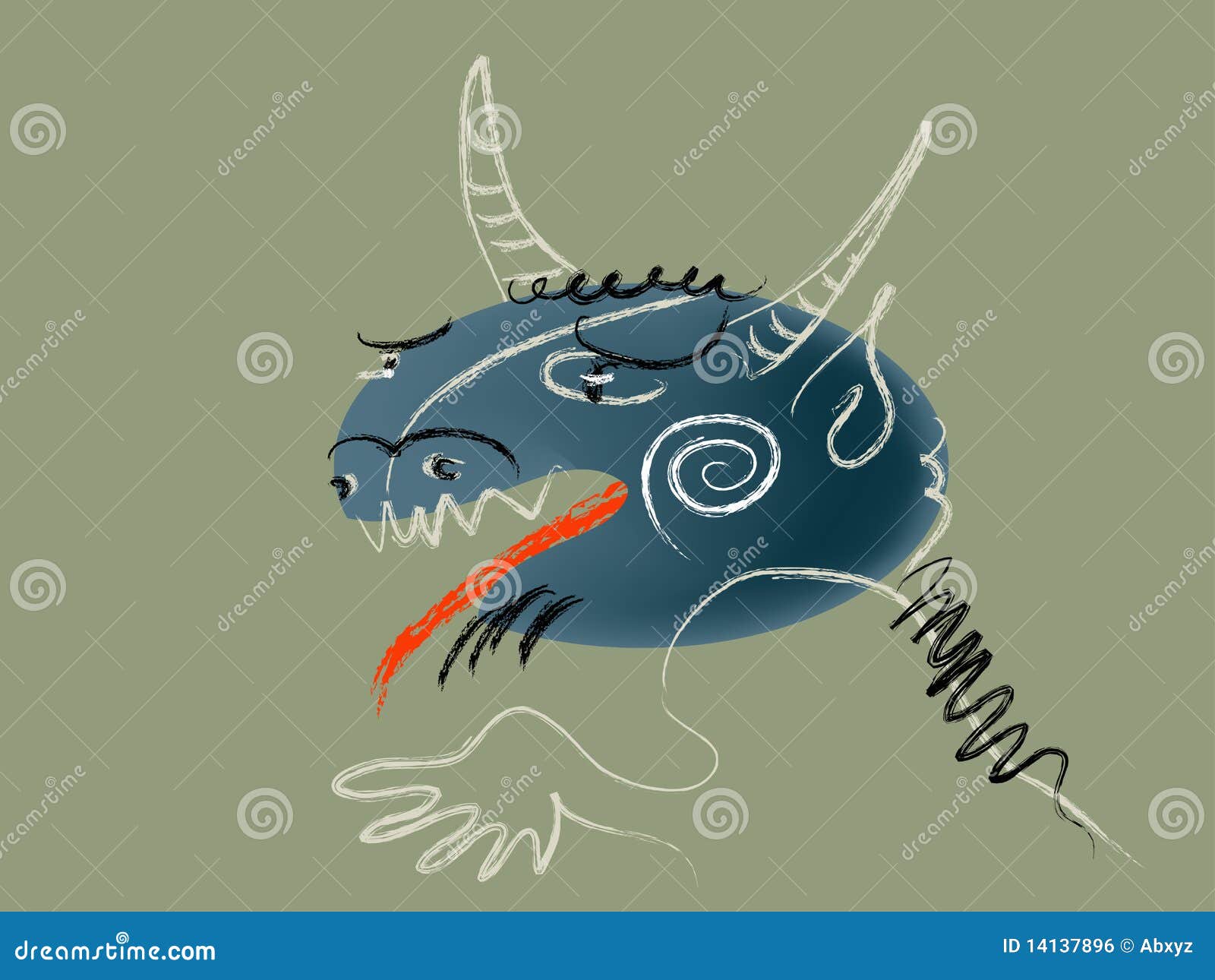 Minotaur doodle vector stock vector. Illustration of guardian - 14137896