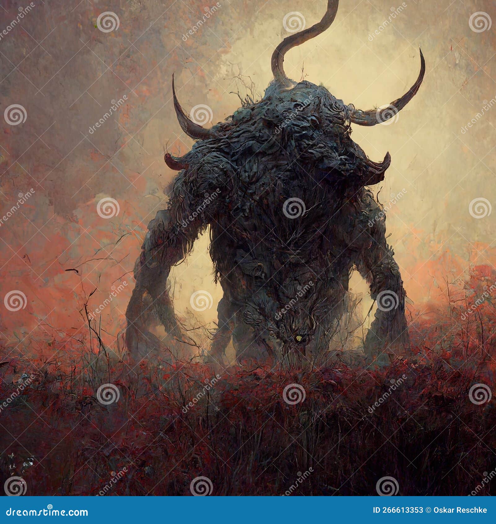 Minotaur Creature - Generative AI Stock Illustration - Illustration of ...