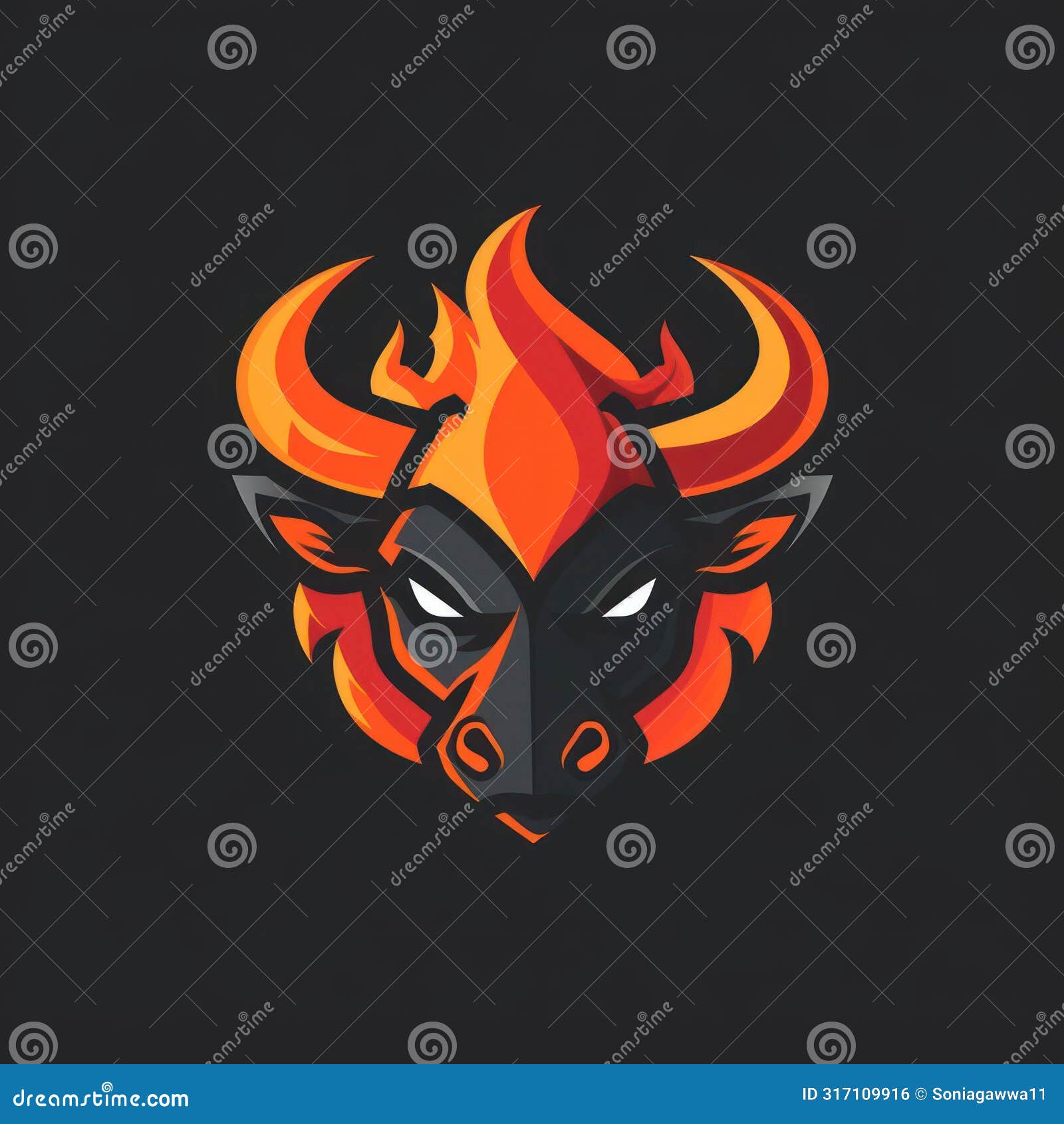 Minotaur Head Simple Logo Solid Flat Color Stock Illustration ...