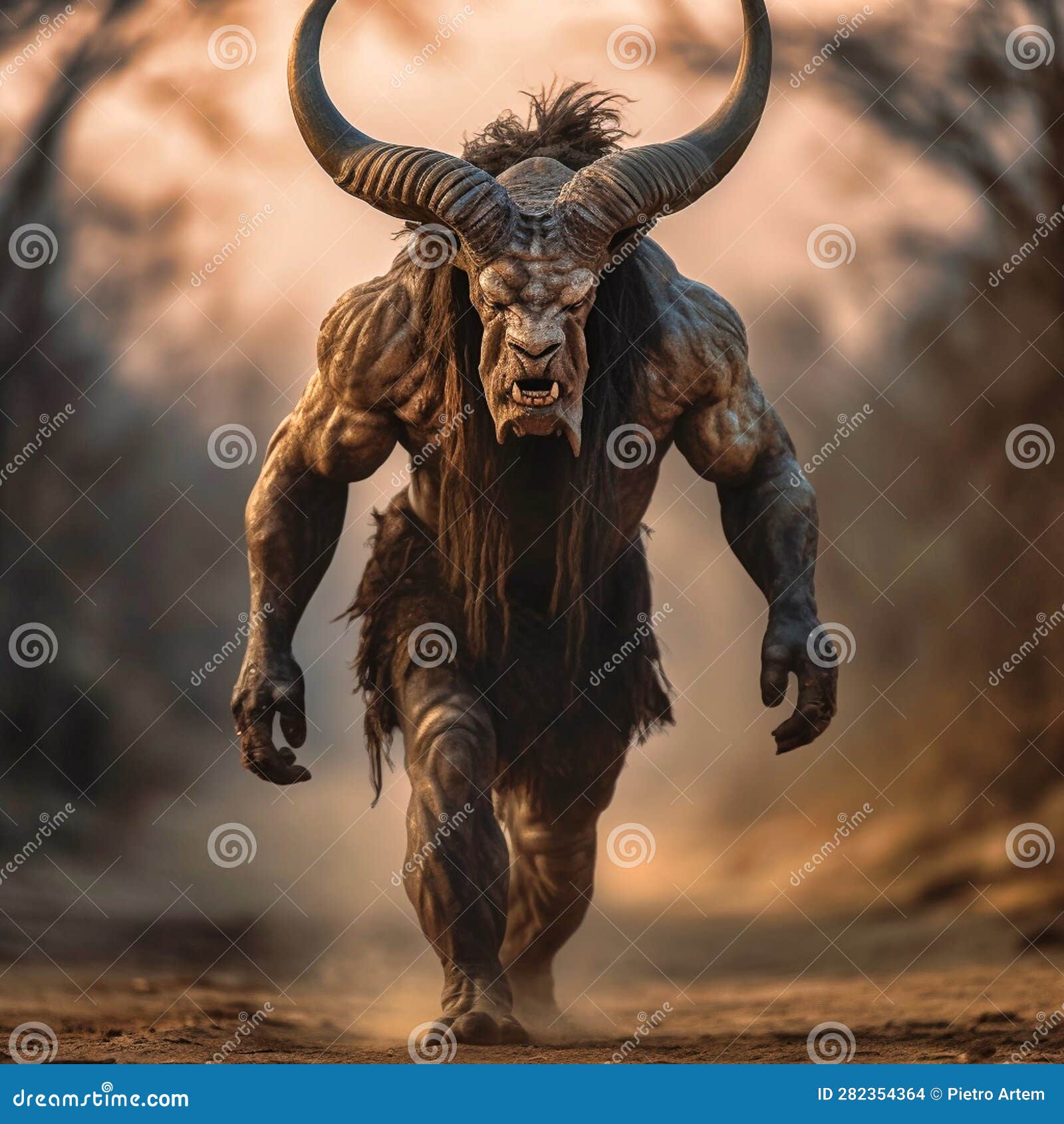 Minotaur Head and Tail of a Bull and Human Body, Generative AI Stock ...