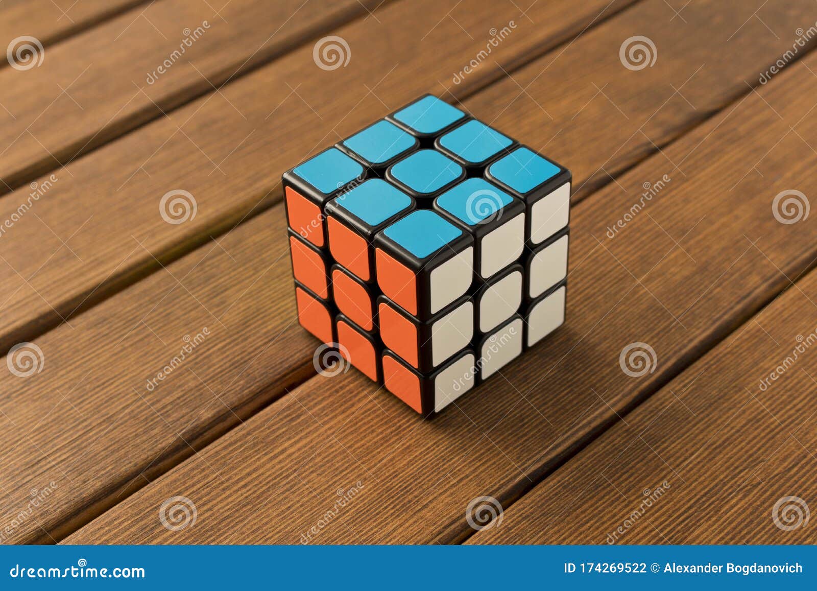 Minsk, Belarus, January 15, 2020. Rubik`s Cube on a Wooden Table ...