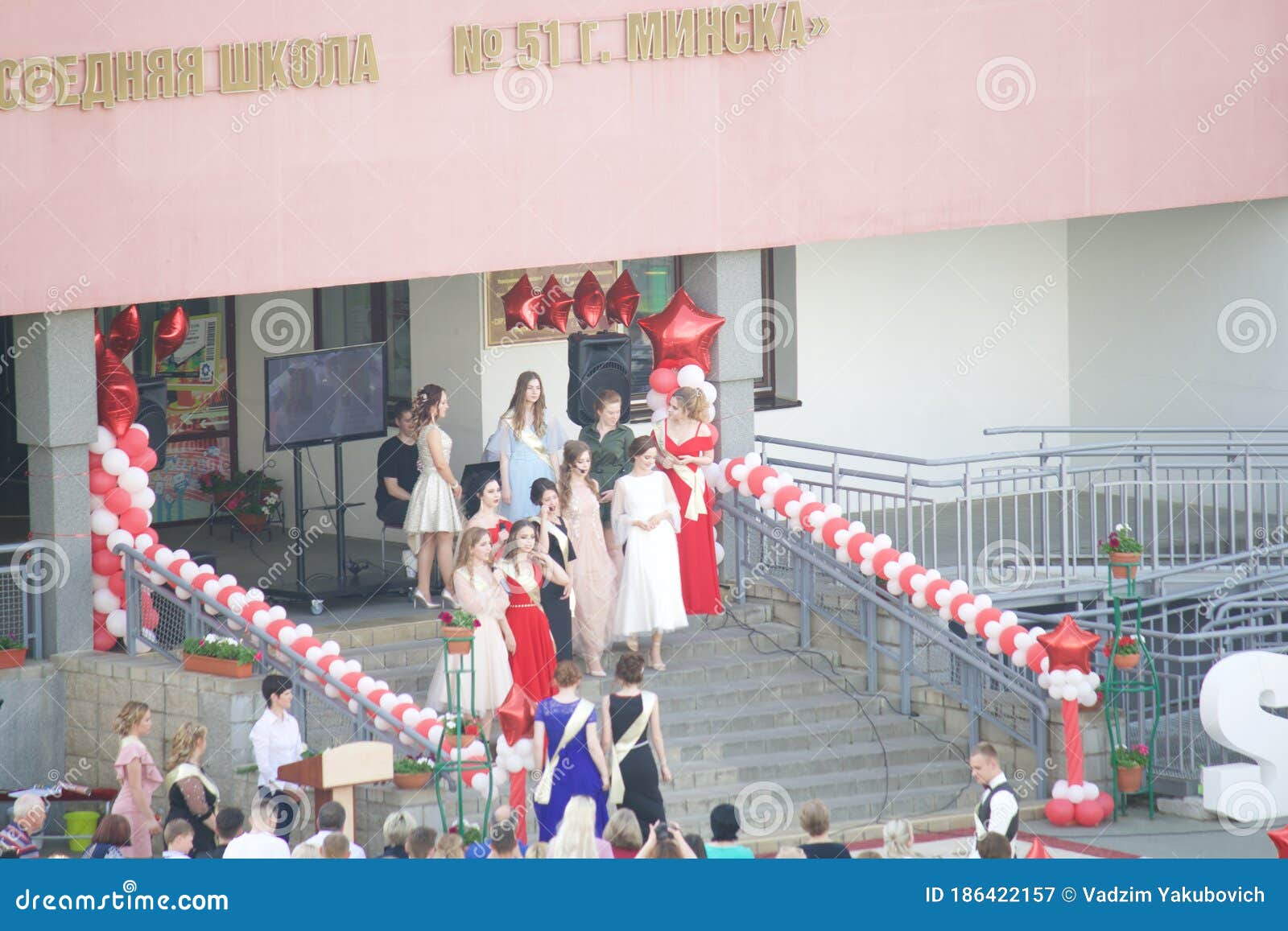 MINSK, BELARUS, JUNE 10, 2020 Graduation of High School. Graduates ...