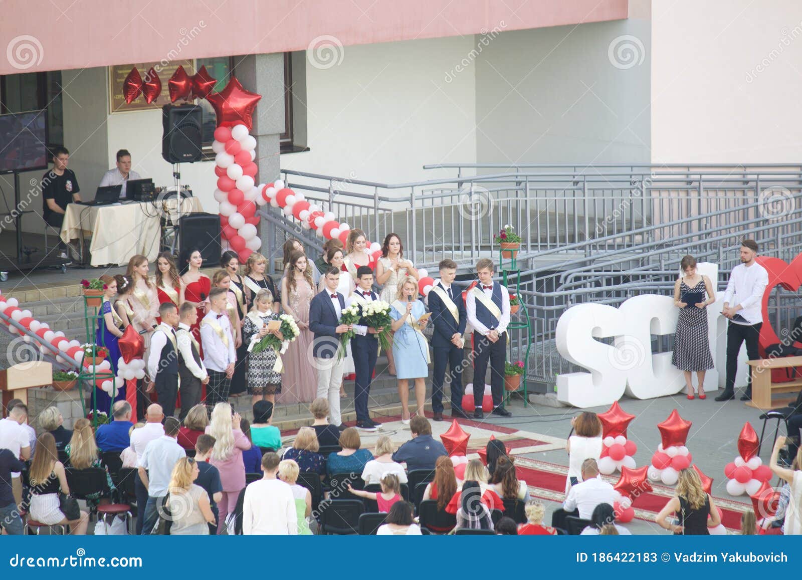 MINSK, BELARUS, JUNE 10, 2020 Graduation of High School. Graduates ...