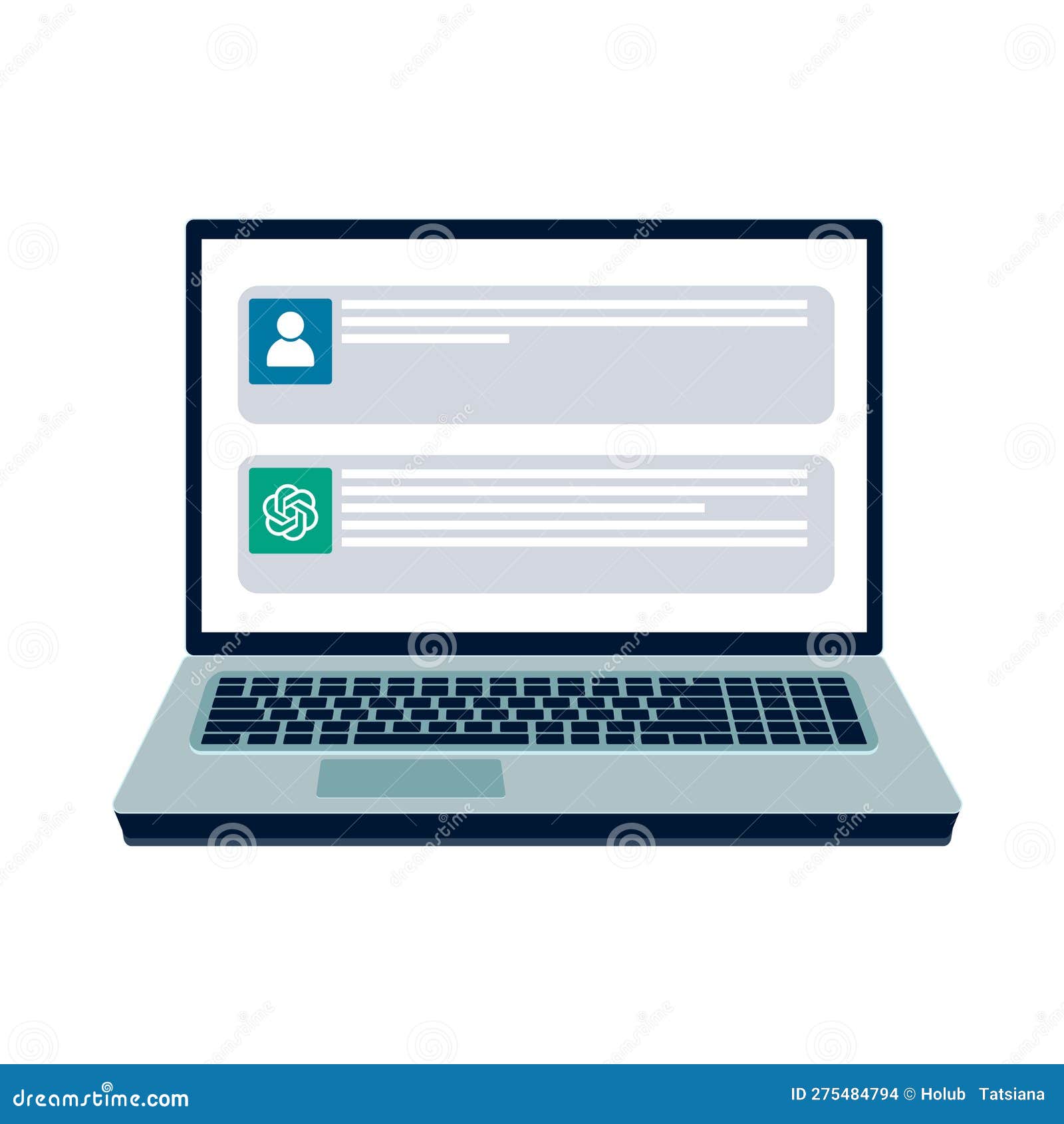 Minsk, Belarus - 03-27-2023. Laptop with Artificial Chatbot System ...