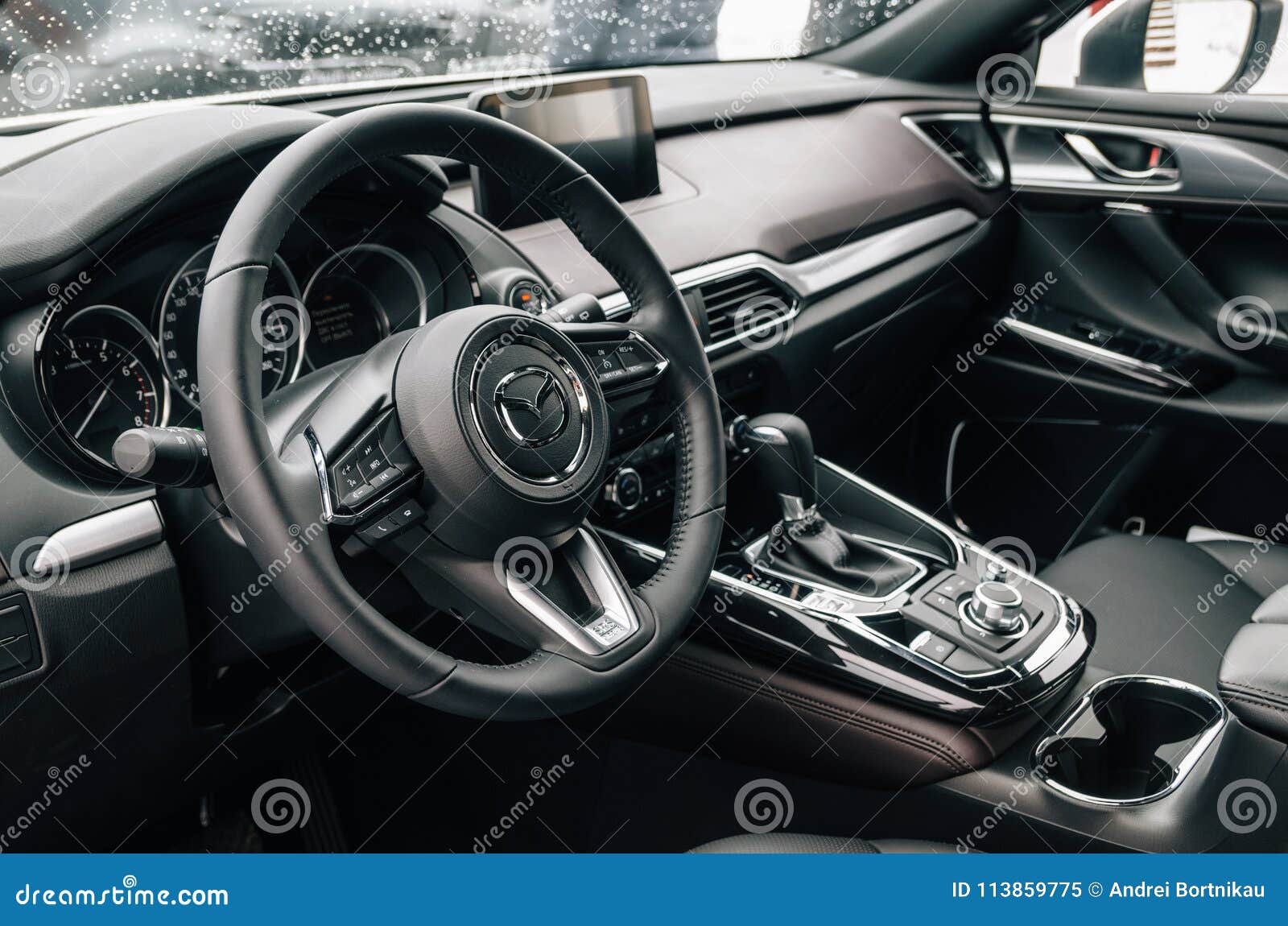 Luxury Black Interior of Mazda CX-9 Editorial Image - Image of european ...