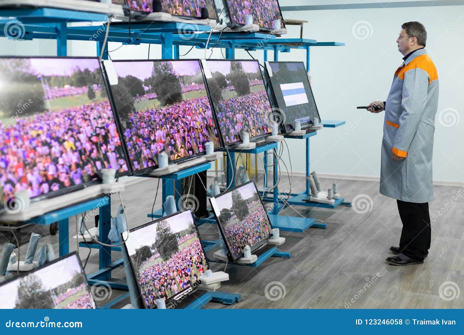 Minsk, Belarus - May 08, 2018: Workshop for Assembring Televisions ...