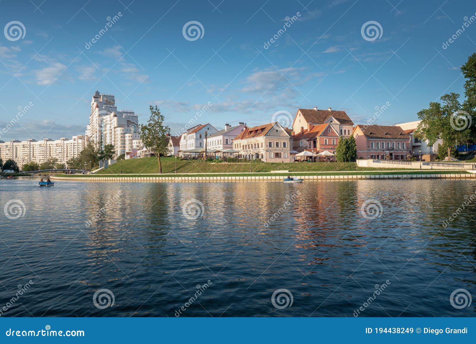 Svislach River Skyline and Trinity Hill - Minsk, Belarus Stock Image ...
