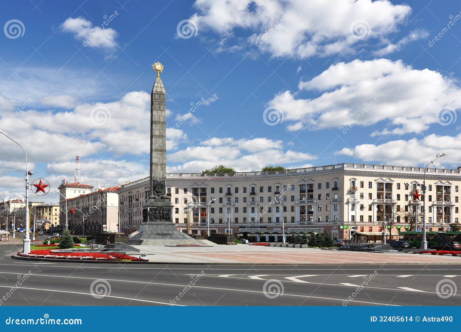 Minsk, Wit-Rusland stock foto. Image of vierkant, stil - 32405614