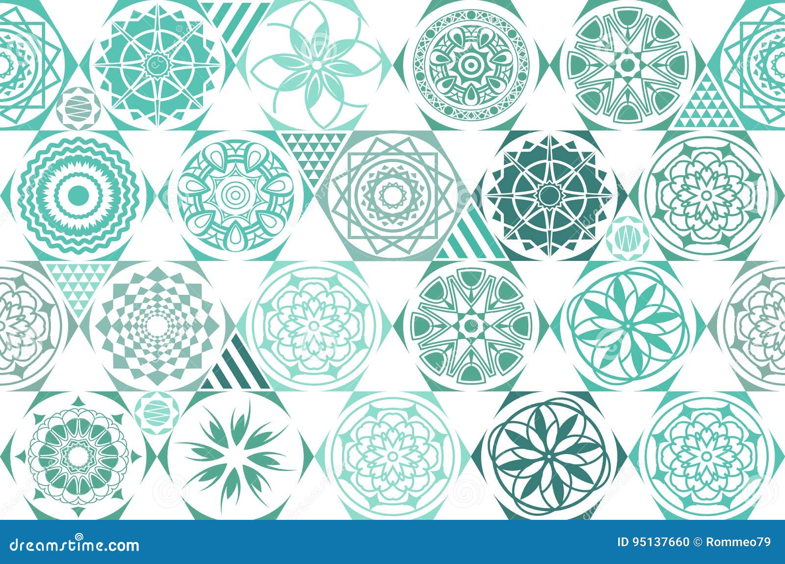 Mint Blue Drops on Turquoise and White Stripes. Seamless Vector Pattern ...