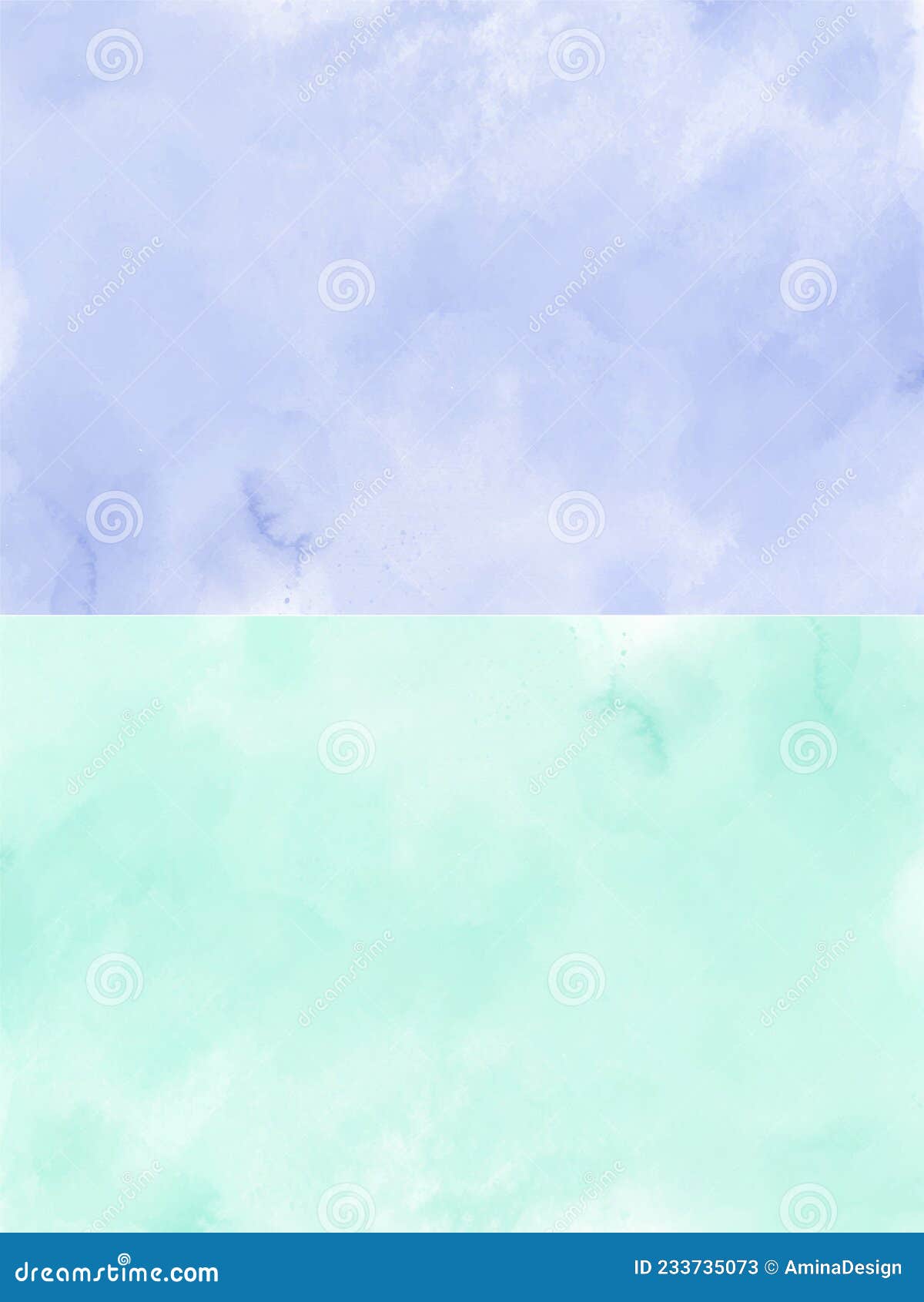 Mint And Blue Gradient Watercolor Vector Background Stock Vector