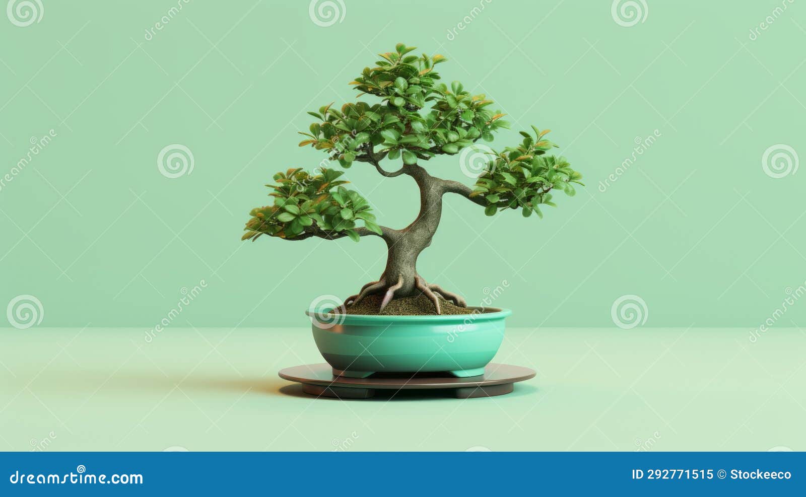 Mint Bonsai Tree On Green Background - Remarkable Hd Desktop Wallpaper ...