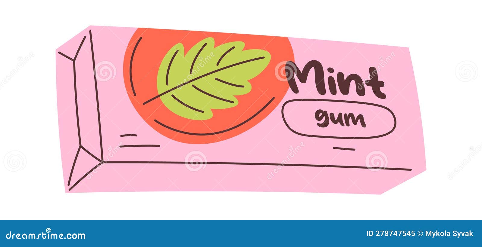 Mint Bubble Gum stock vector. Illustration of menthol - 278747545