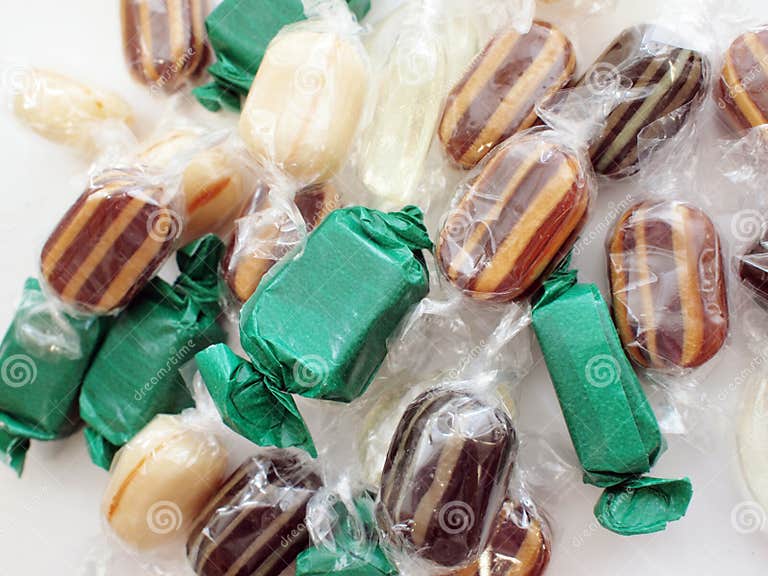 Mint Caramel Candies stock photo. Image of hard, caramel - 13999082
