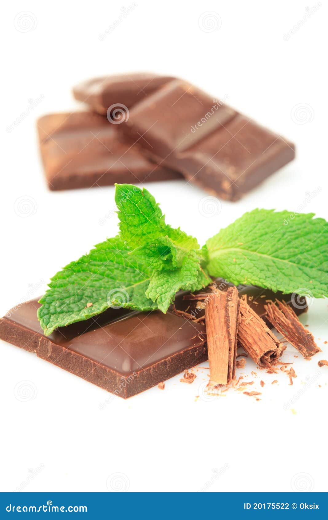 Mint and chocolate stock photo. Image of confection, isolated - 20175522