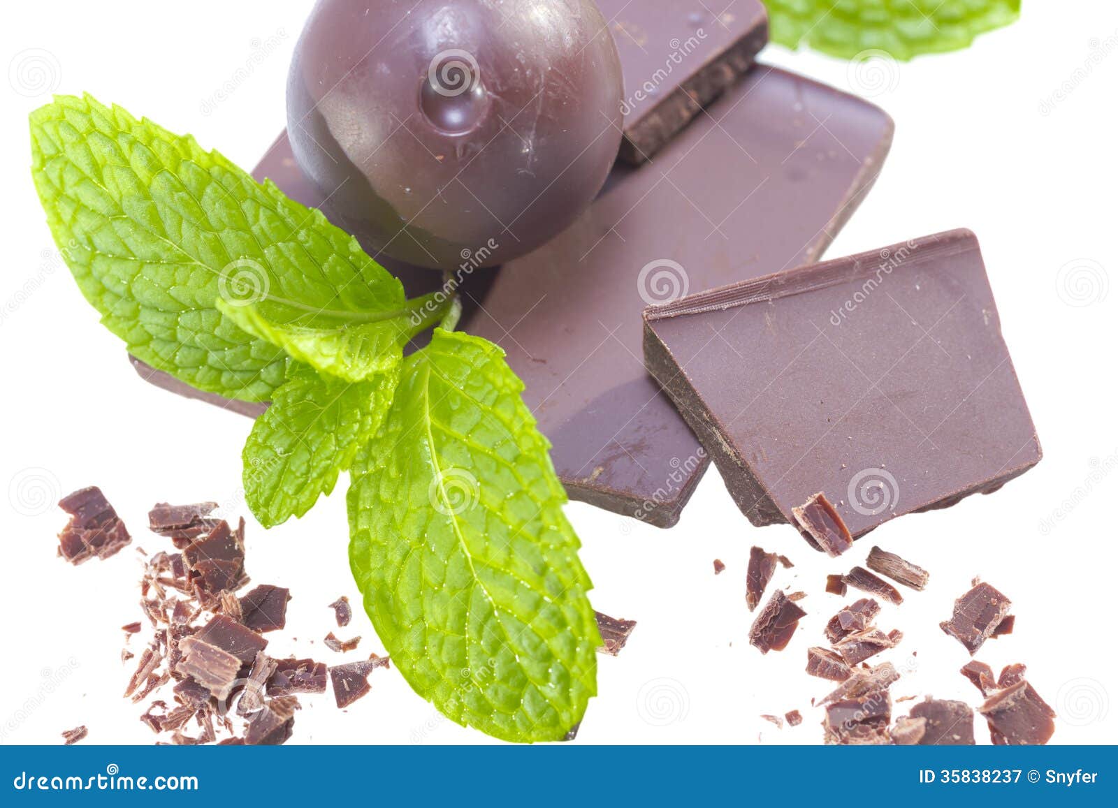 Mint chocolate. stock image. Image of isolated, candy - 35838237
