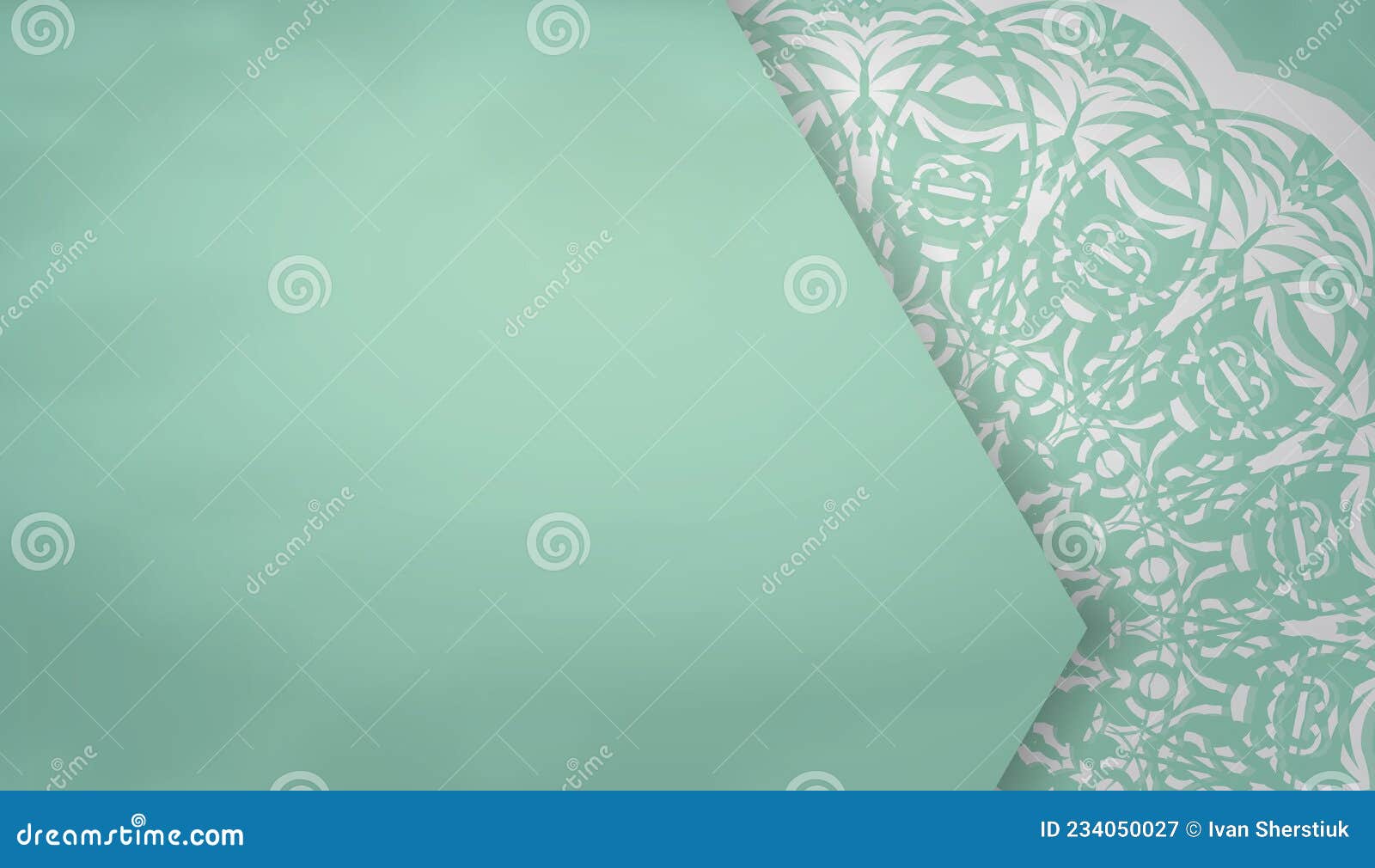 Mint Color Background with Abstract White Pattern and Space for Your ...