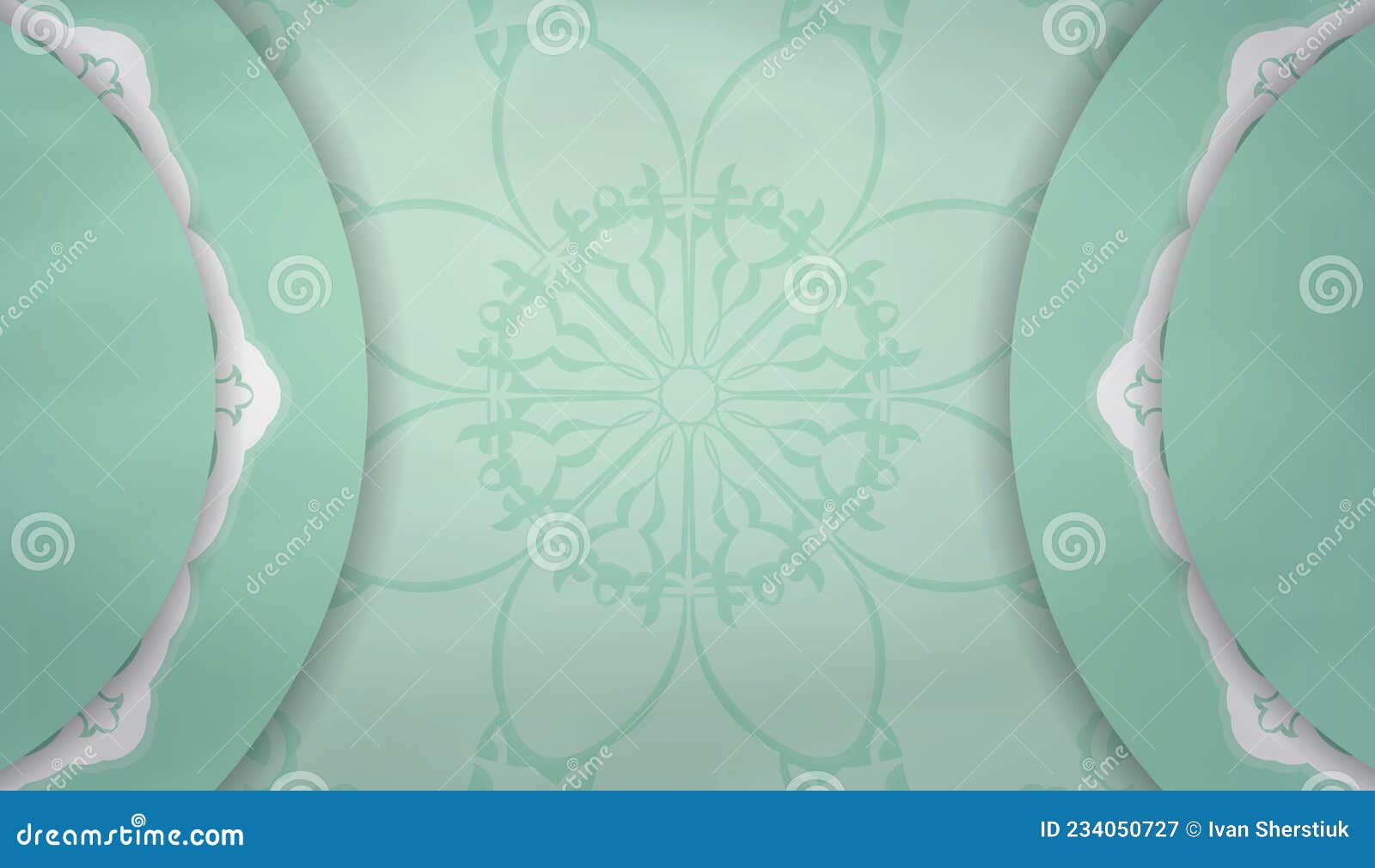 Mint Color Background with Luxurious White Pattern for Design Under ...