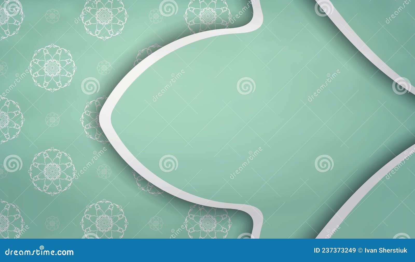 Mint Color Banner with Vintage White Pattern for Design Under the Text ...