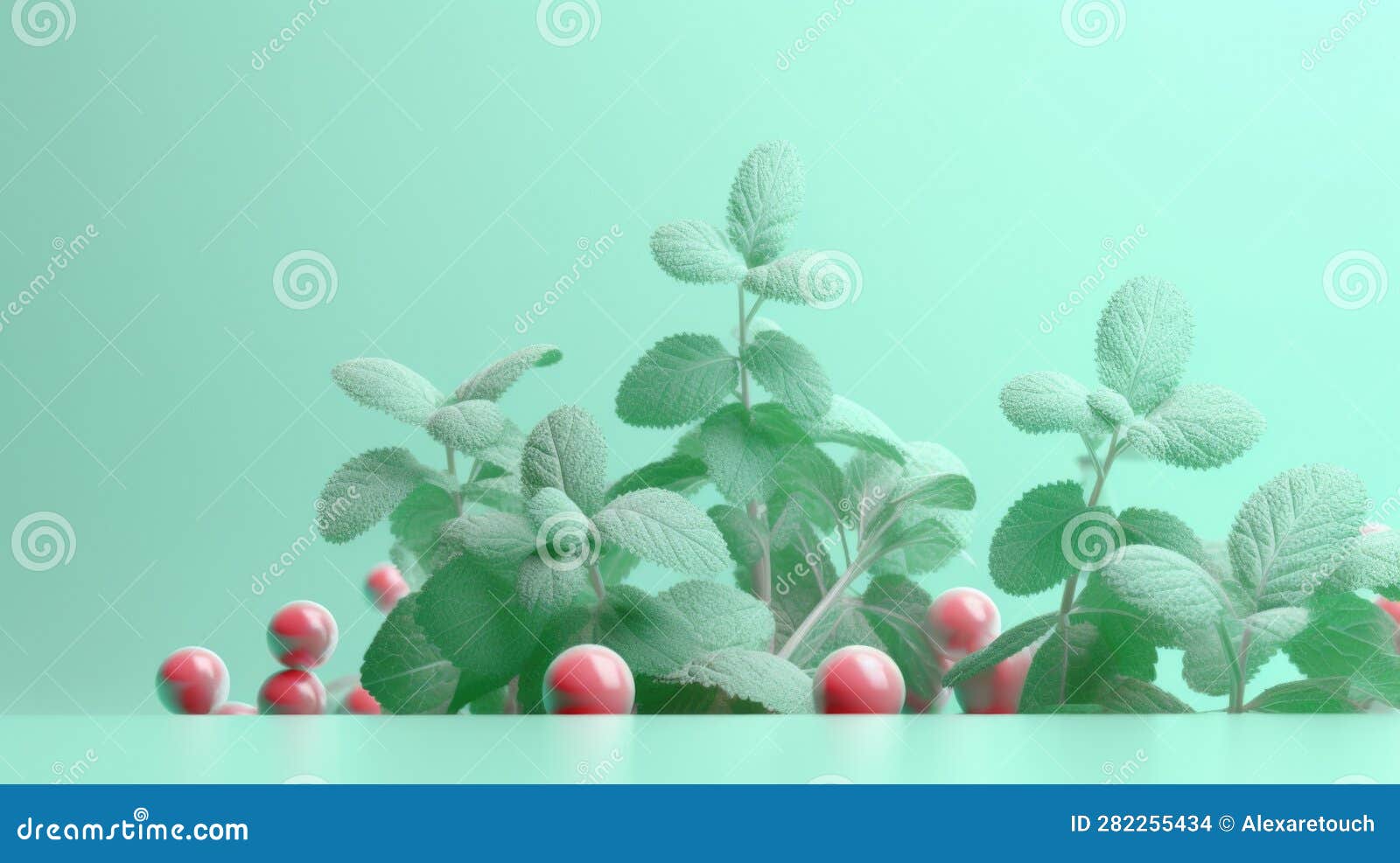 Mint Color Items on a Pink Background. Visualization of the Space of a ...