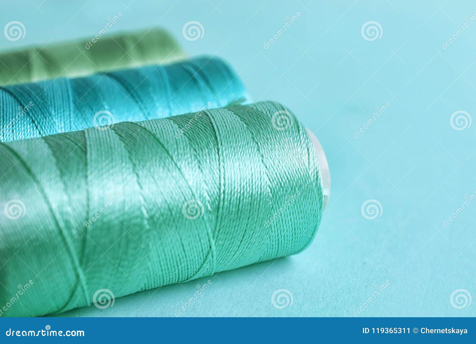 Mint Color Sewing Threads on Table Stock Image - Image of style ...