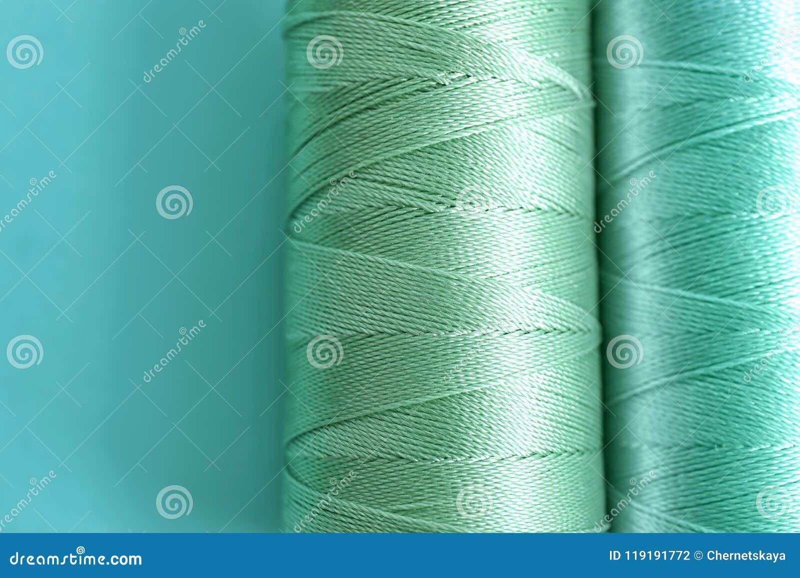 Mint Color Sewing Threads on Table Stock Photo - Image of creative ...