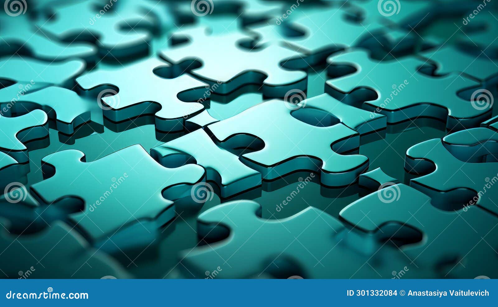 Mint Colored Interconnected Puzzle Pieces Stock Photo - Image of ...