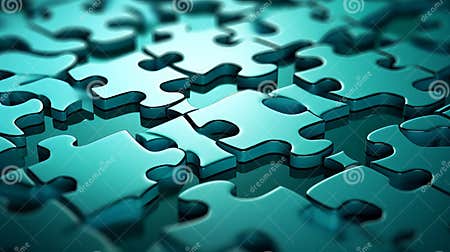 Mint Colored Interconnected Puzzle Pieces Stock Photo - Image of ...