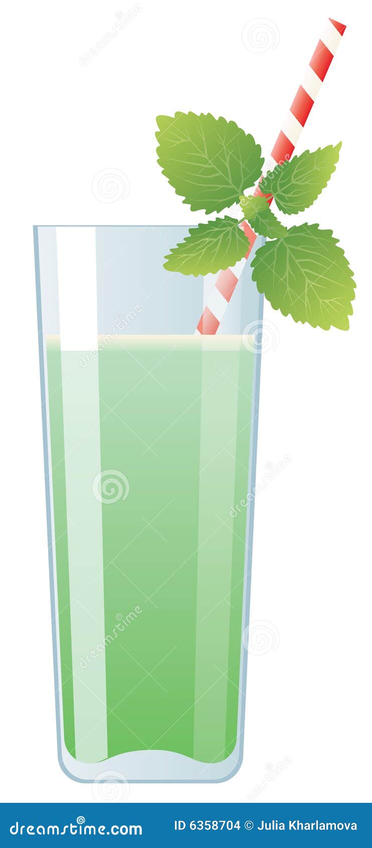 Mint Cream Cocktail in Glass Stock Vector - Illustration of cocktail ...