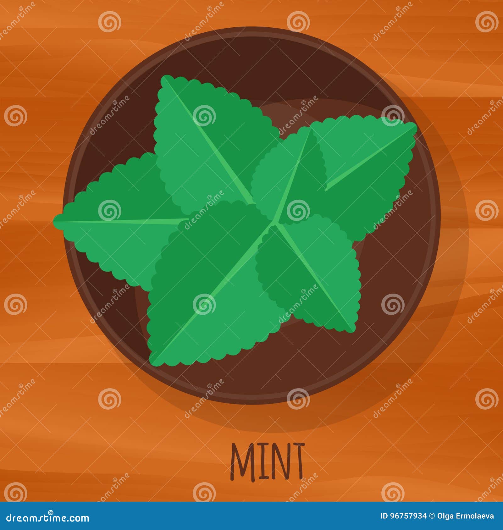 Mint Flat Design Vector Icon. Stock Vector - Illustration of freshness ...